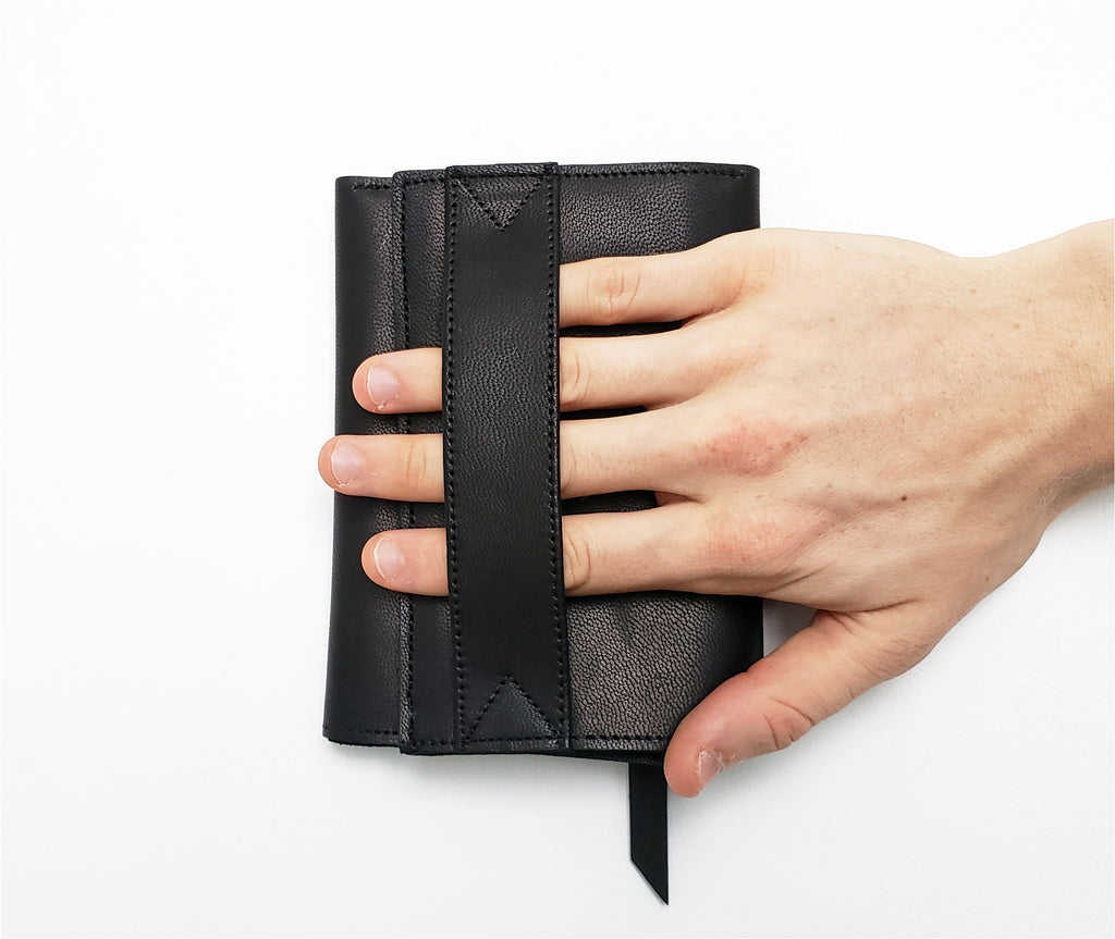 Unisex Trifold Leather Wallet in Black & Cognac Brown The Perfect Gift ...